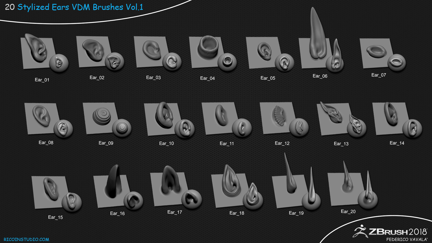 ArtStation - Zbrush - 80 Stylized Anatomy VDM Brushes Vol.1 | Brushes